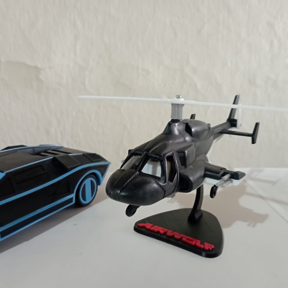 80's vehicles set, Automan 7.5', Street hawk 7' and Airwolf 8' toys ...