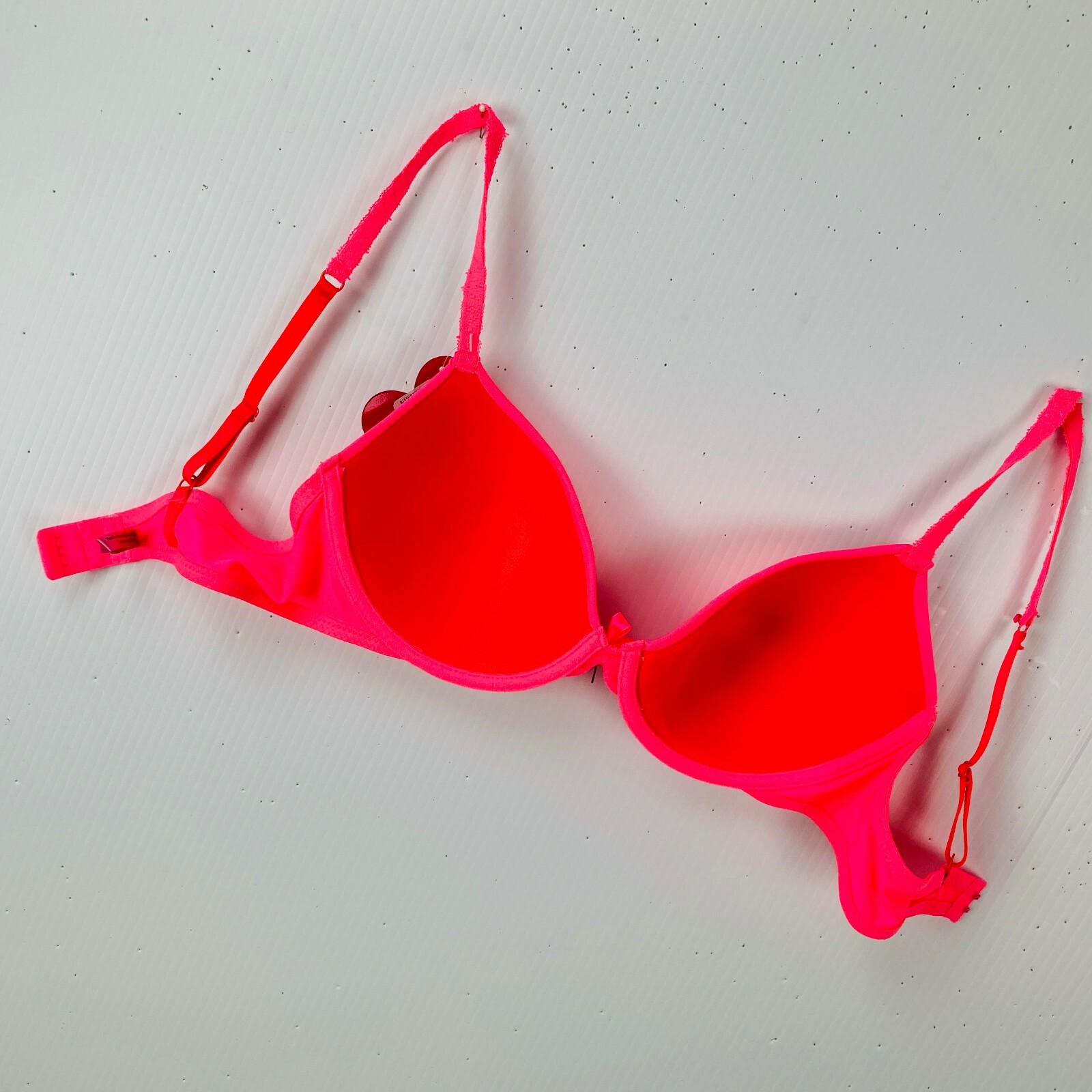 NWT Tarea T Shirt Bra Structure 36C Bright Acid Fuschia Orange Bikini ...