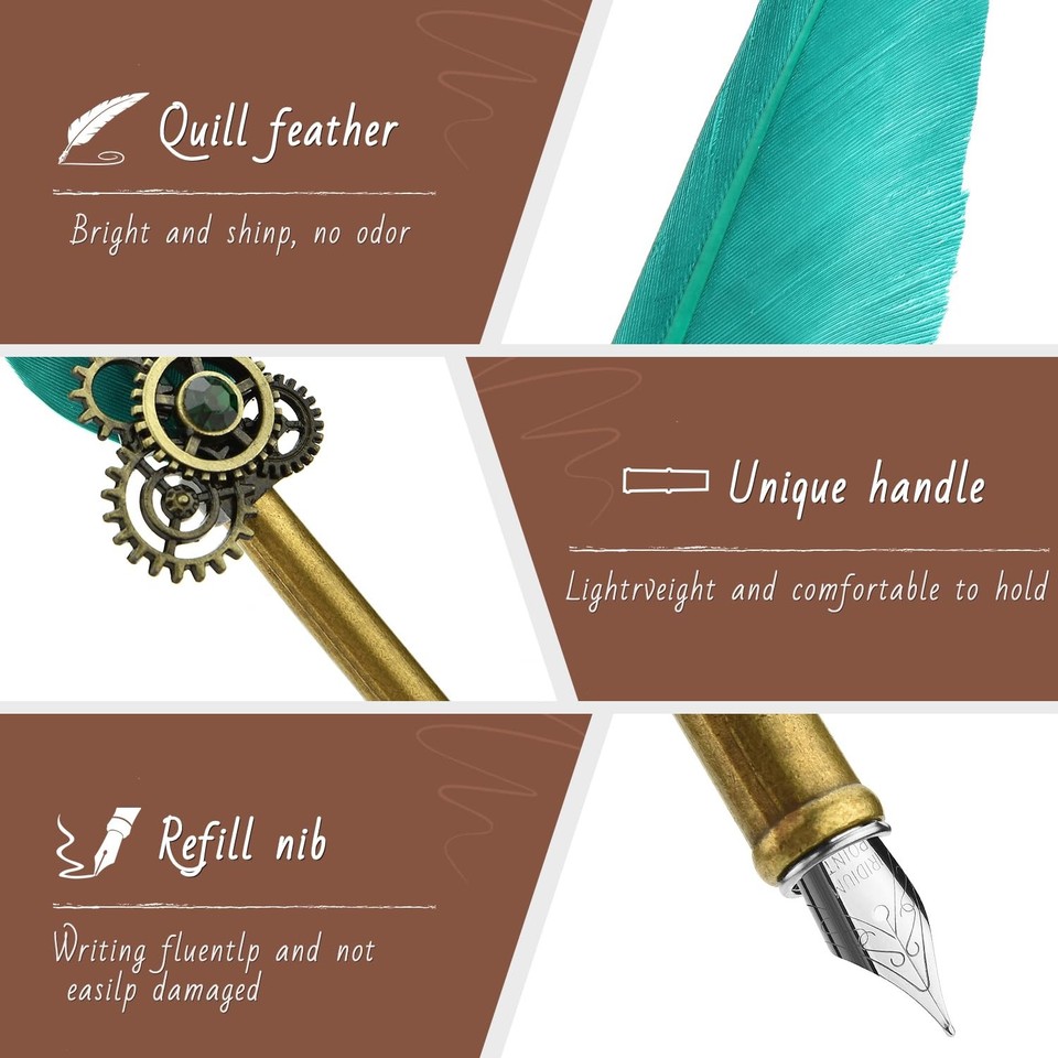 Calligraphy Pens - Caligraphy Pens for Writing Feather Pen Quill Pen ...