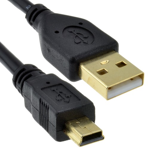 15cm 0.15m GOLD USB Mini 2.0 Hi-Speed A to mini-B 5 pin Cable Power ...