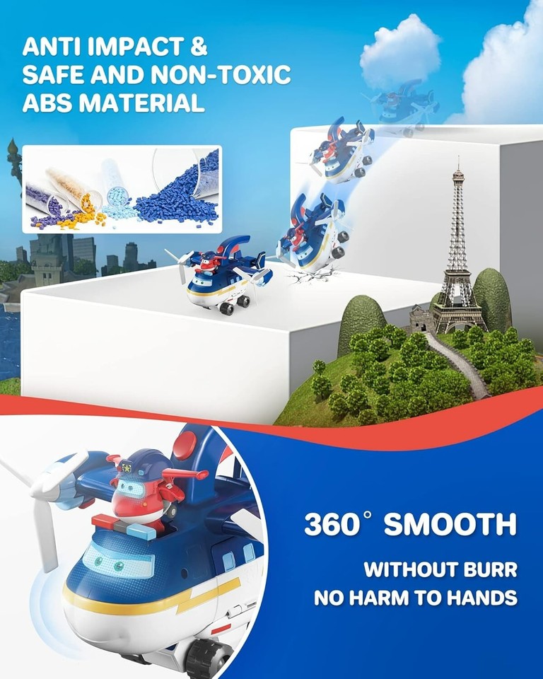 Super Wings Toy Airplane Patrol Car & Jett Action Figure Set Toy 740834 ...