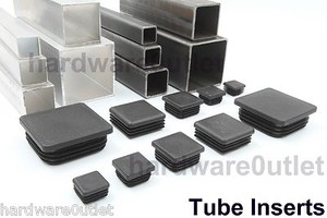 Box Section Inserts End PLASTIC POST CAPS Square 25 30 40 50 75 mm Tube ...