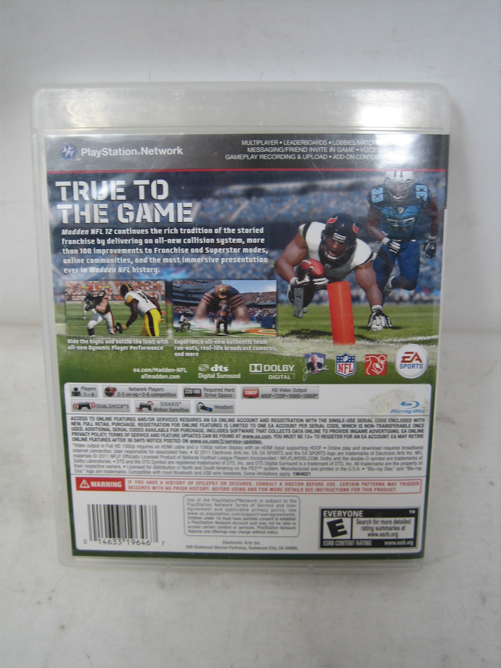 madden 12 ps3 video game sony playstation 3 nfl football 14633196467| eBay