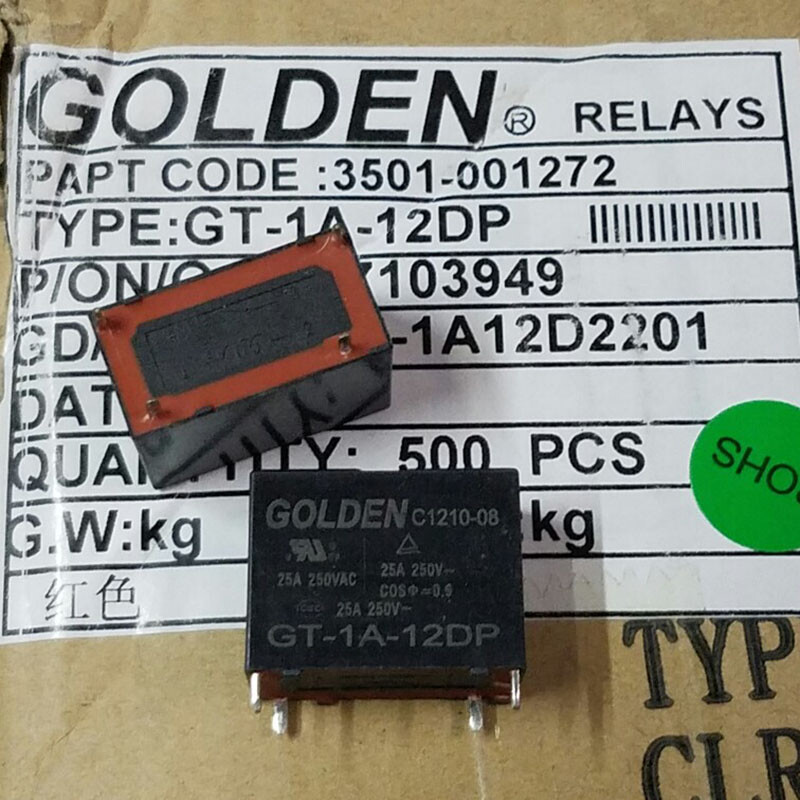 5Pcs GOLDEN GT-1A-12DP 12VDC Power Relay 25A 250VAC 4Pin New | eBay