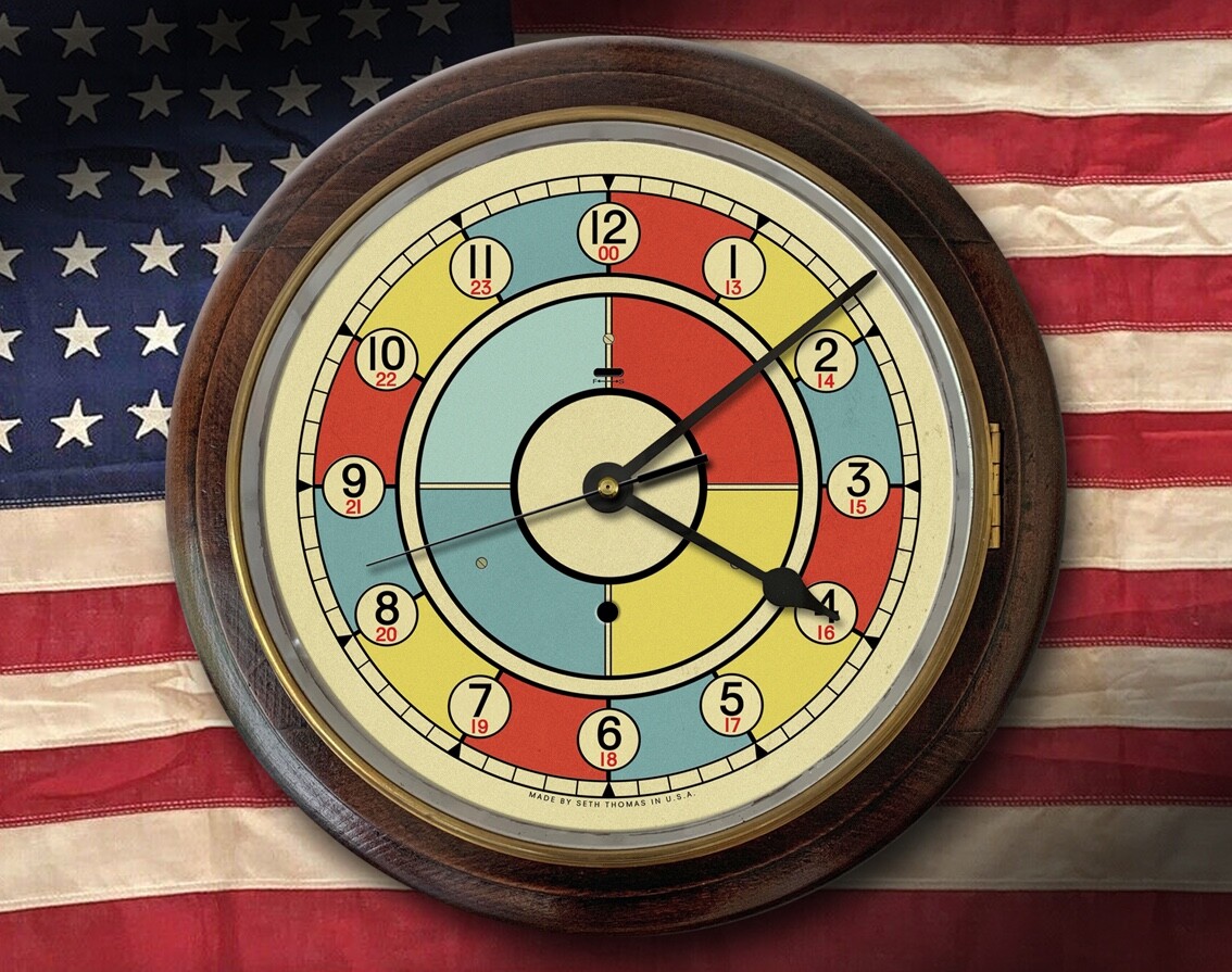 American Flag Wooden Handmade Clock