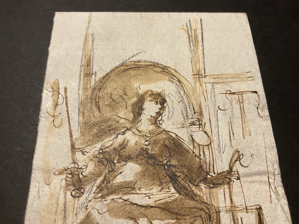 Old Master Drawing 16thC Italian School Scales Of Justice Pen And Ink ...