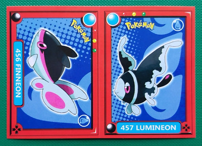 POKEMON POKEDEX Sticker EF #456-457 FINNEON / LUMINEON Edition PERU ...