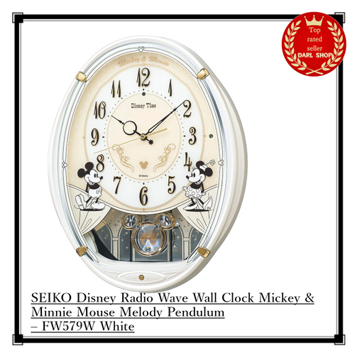 SEIKO Disney Radio Wave Wall Clock Mickey & Minnie Mouse Melody ...