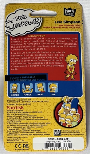 SanDisk 8GB USB Flash Drive - Memory Stick - Lisa Simpson from The ...