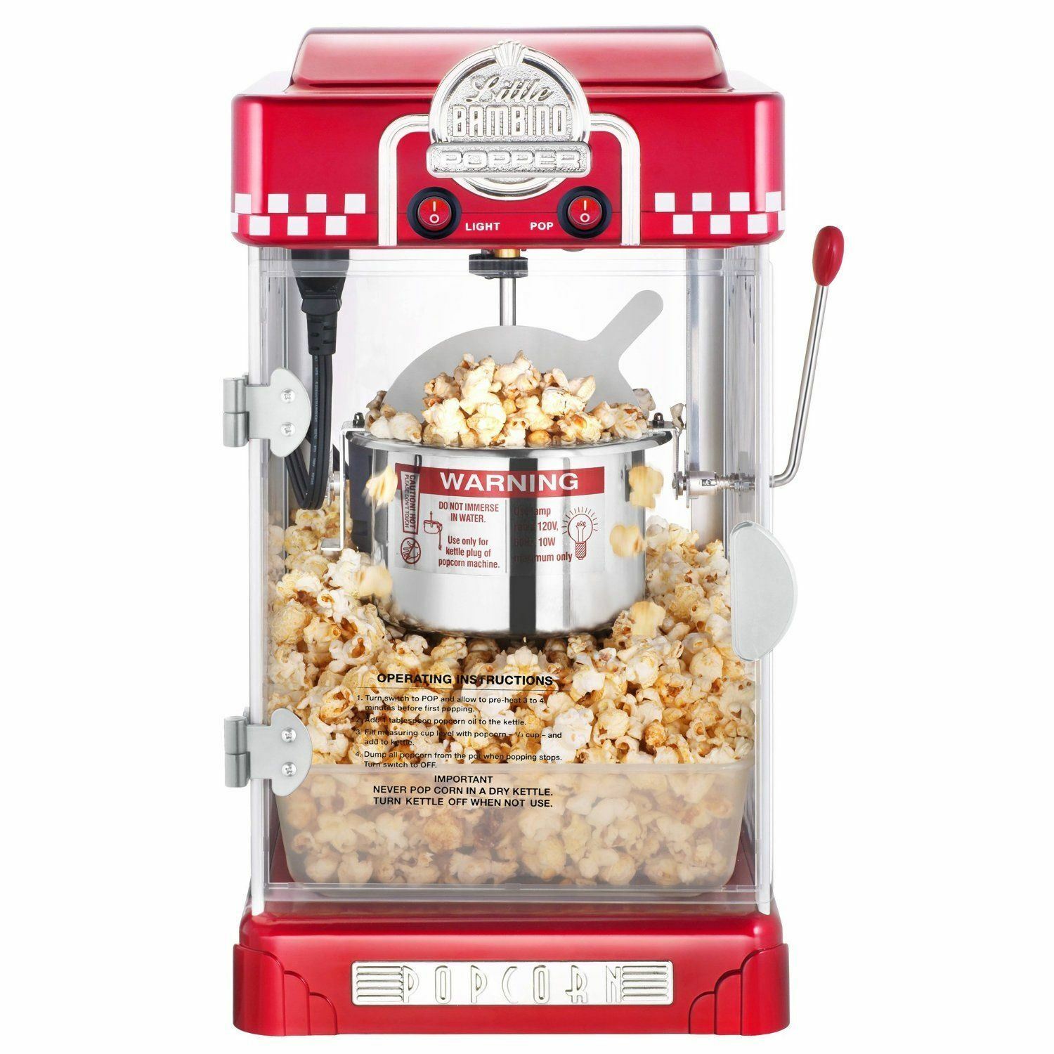 Red Vintage Theater Style Popcorn Machine Popper Maker Retro Nostalgic ...