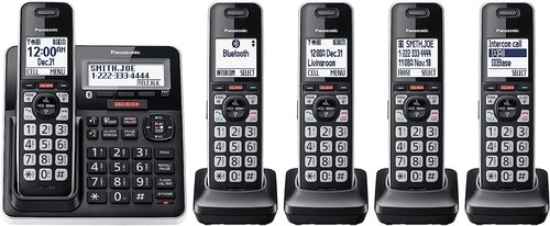 Panasonic Cordless Phone System Answering Machine 5 Handset Bluetooth ...