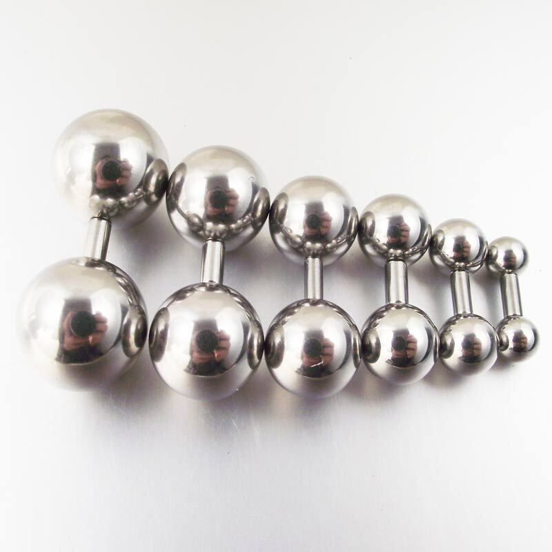 4mm-8mm Straight Barbell Heavy Gauge Big 6-14mm Balls Piercing Earing ...