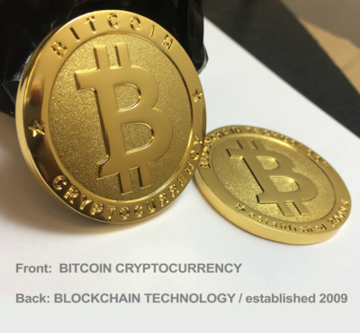 2 - BRAND NEW Physical Real 1oz BITCOIN Gold Plated 38mm Collectible ...