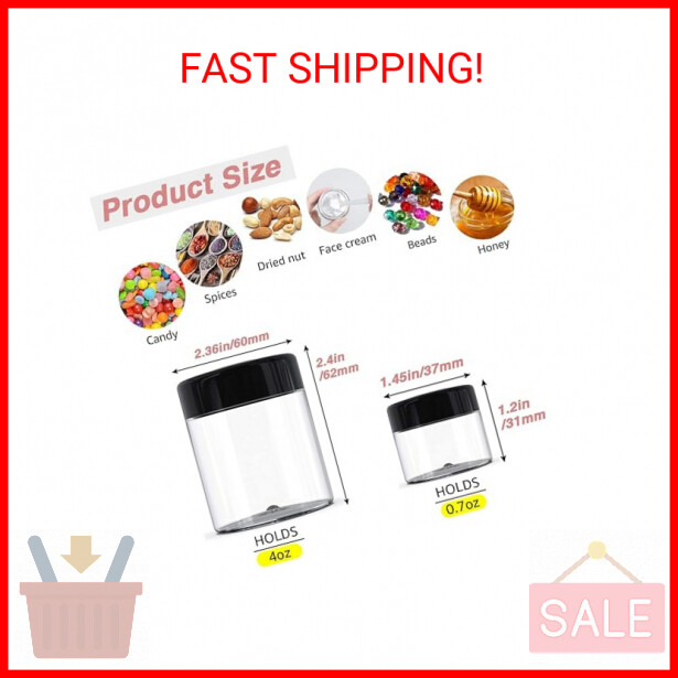 12 Pack 20g/20ml+12 Pack 4 oz Small Plastic Containers with Lids ...