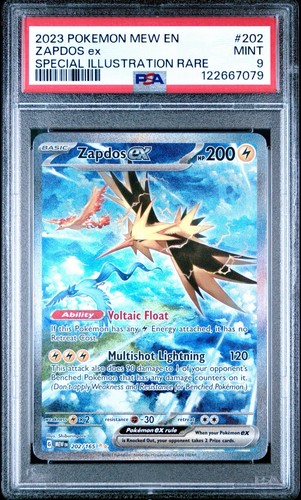 ZAPDOS EX 202/165 PSA 9 SPECIAL ILLUSTRATION RARE POKEMON 151 CARD ...