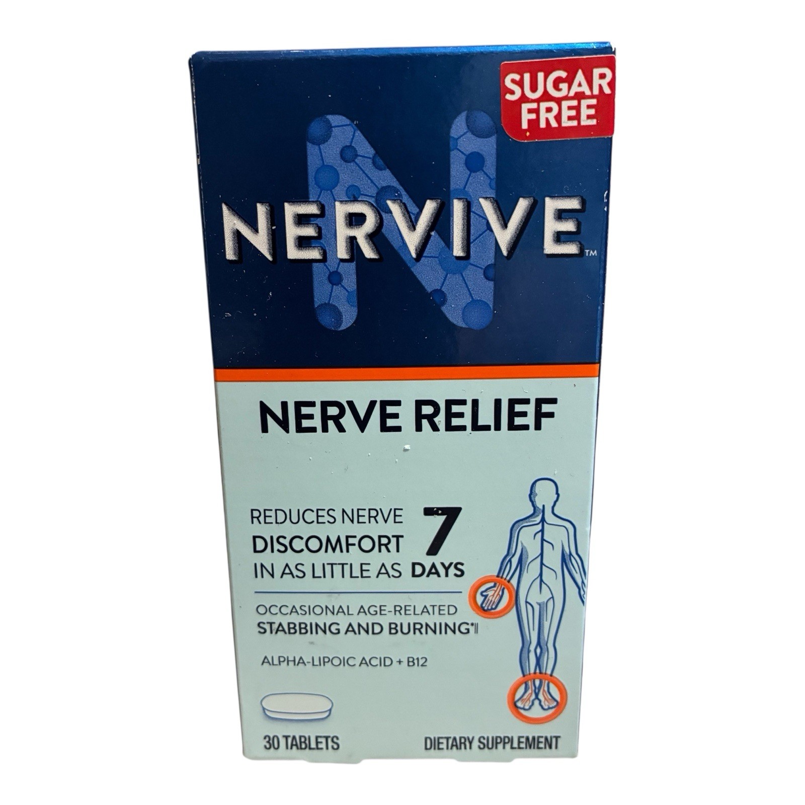 Nervive Nerve Relief Dietary Supplement 30 Tablets Sugar Free Nerve ...