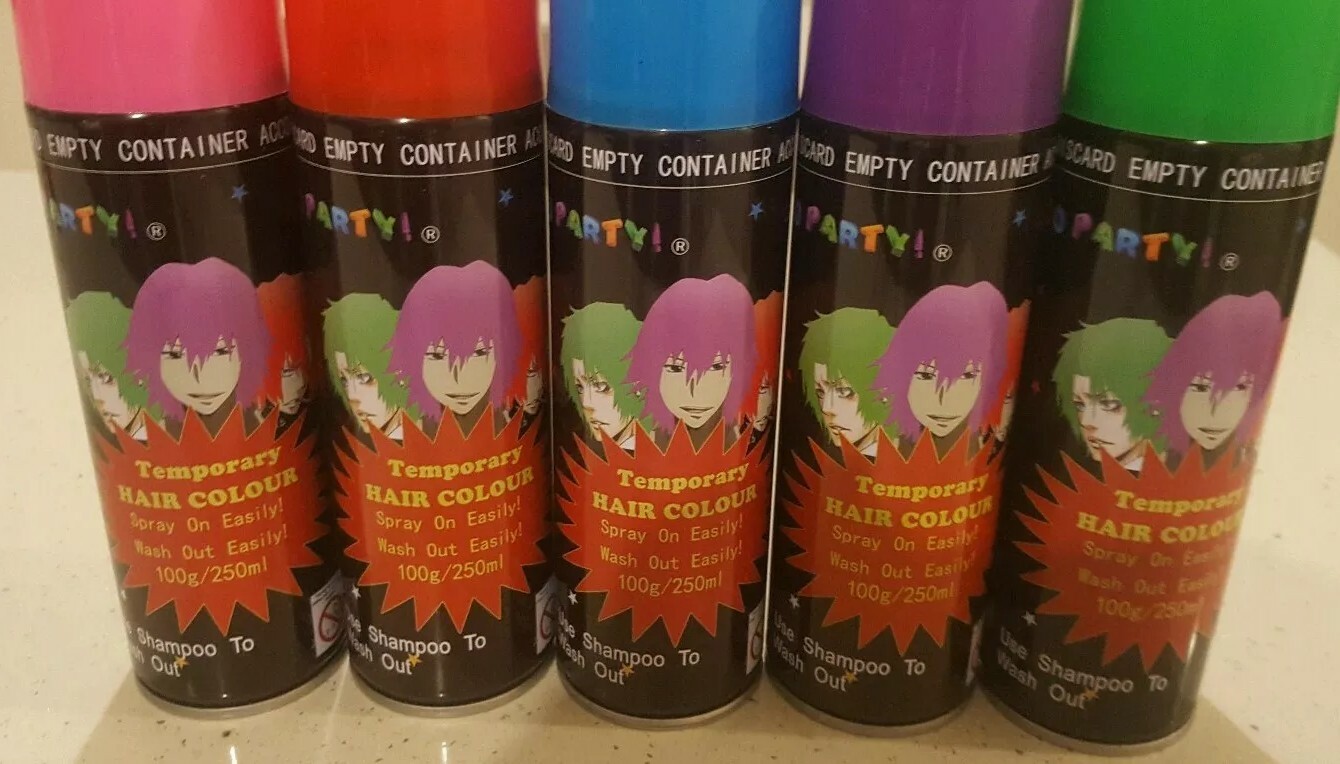 3 x Go Party Temporary Colour Hairspray Aerosol Cans 250ml Fun Play ...