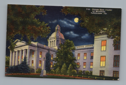 Postcard Florida State Capitol by Moonlight Tallahassee Florida *A2537 ...