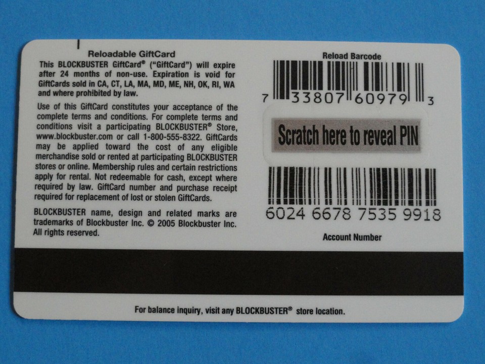 BLOCKBUSTER VIDEO GIFT CARD - "TICKET & DVDS" - VINTAGE 2005 -NO VALUE ...