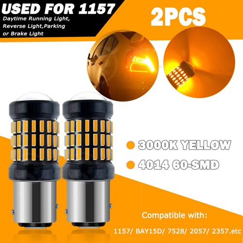 1157 7528 LED Turn Signal Marker Parking Light Bulb Amber Yellow ...