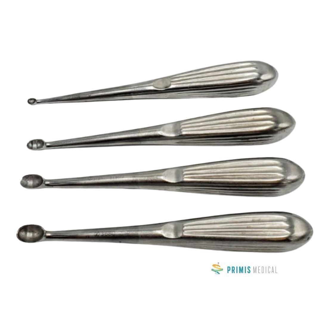Zimmer 3680 Burn Bone Curette Size 0, 3, 5, 6 Orthopedic Set of 4 6-5/8 ...