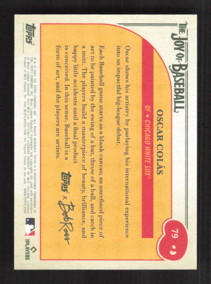 Oscar Colas RC 2023 Topps X Bob Ross Joy of Baseball White Sox #79 | eBay