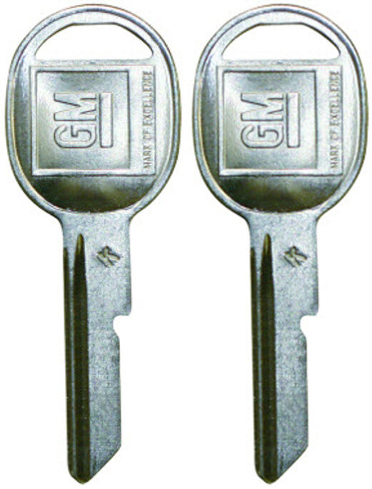 2 NEW GM Logo OEM DOORS "K" Key Blank Uncut 320471 B47P B47 01154609 59 ...