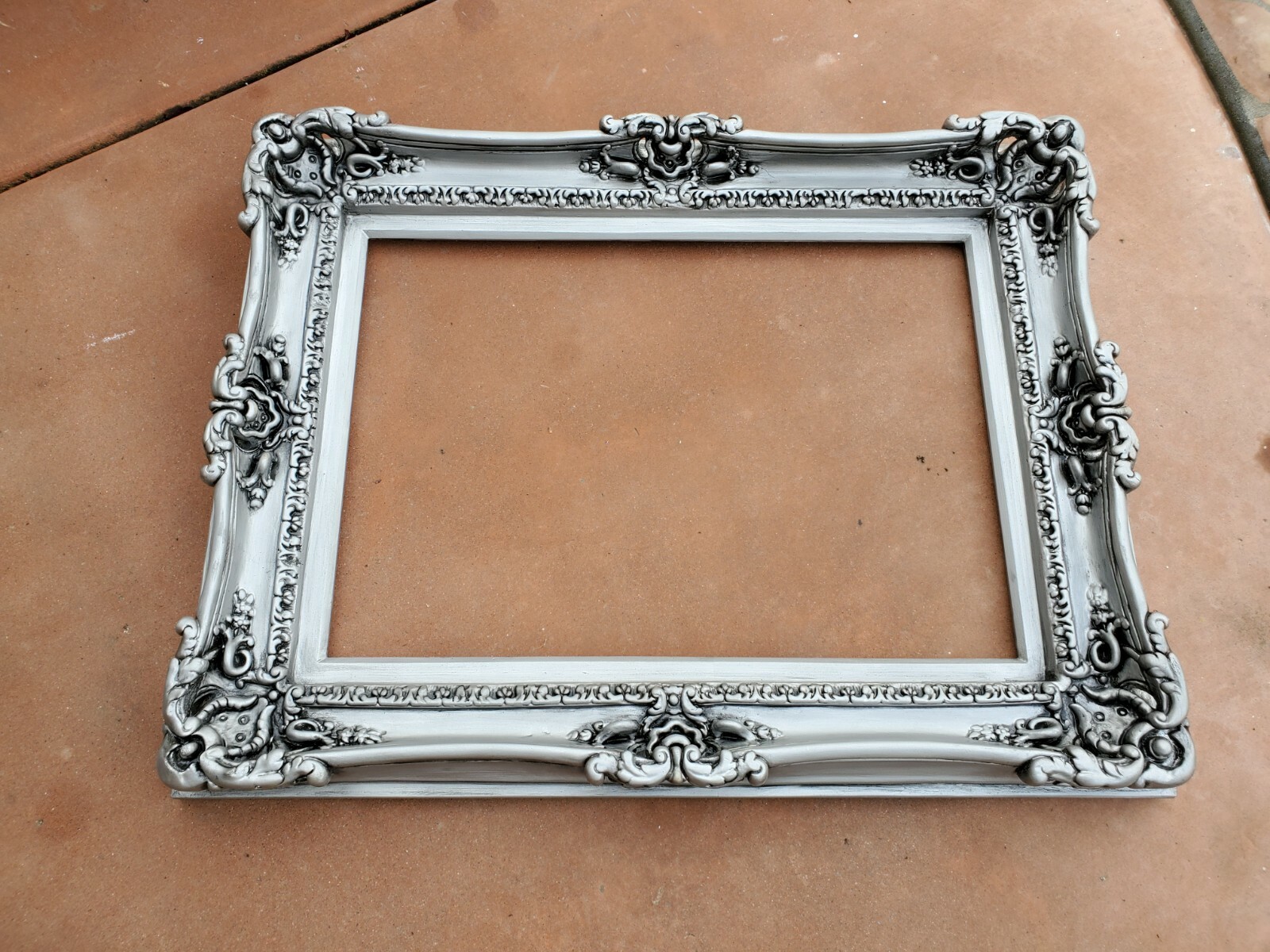 Vintage Silver Picture Frames, Baroque Canvas, Distressed Ornate, 16x20 ...
