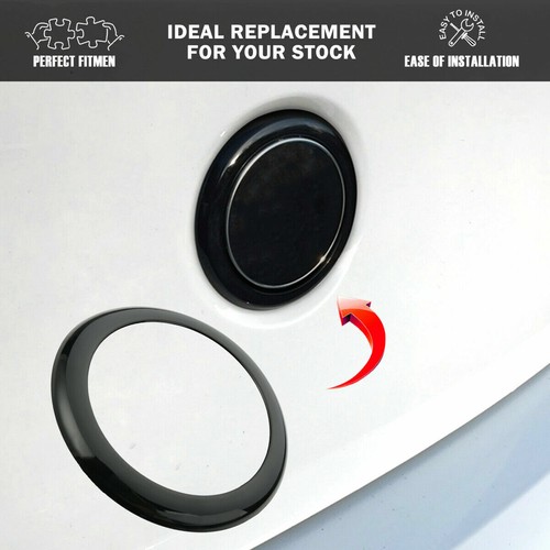 GLOSS BLACK REAR BADGE BOOT RING SURROUND FOR BMW 1 SERIES F21 F20 ...