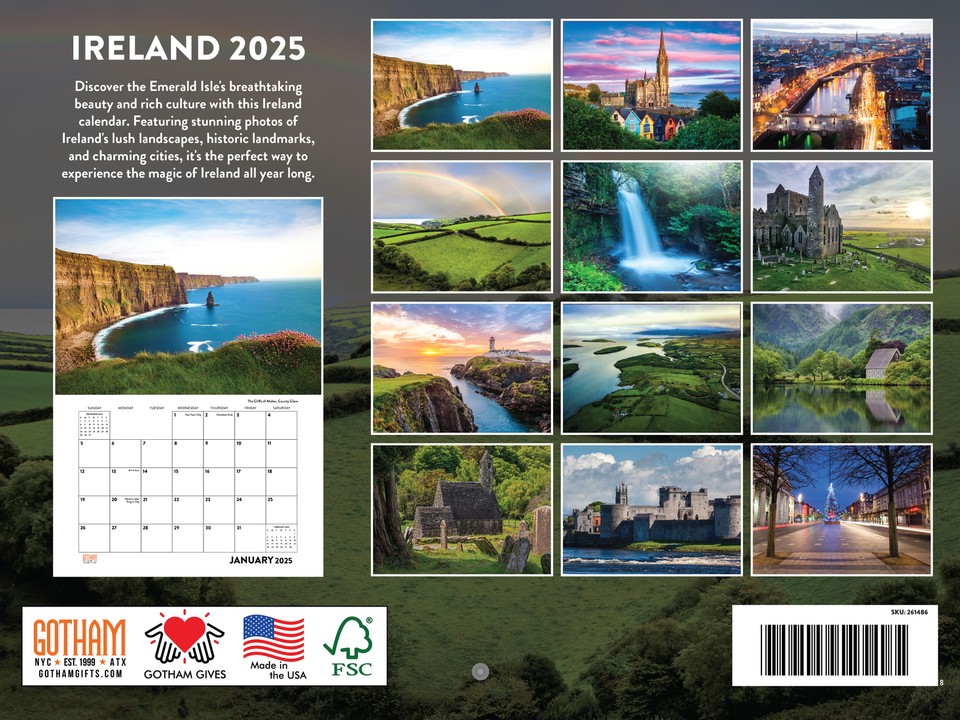 Ireland Calendar 2025 Irish Gifts Monthly Wall Calender 12 Month | eBay