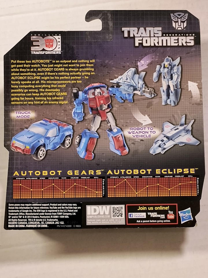 Transformers Generations 30 Thrilling Scout Class Gears & Eclipse 2014 New! MOSC | eBay