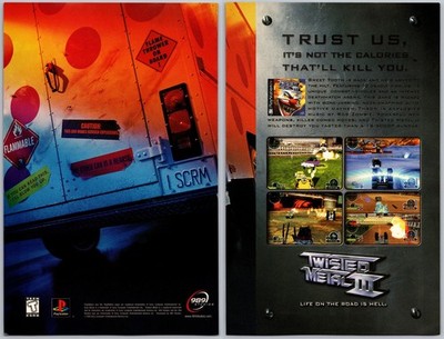 Twisted Metal III 3 Print Ad Game Poster Art PROMO Original Sweet Tooth ...