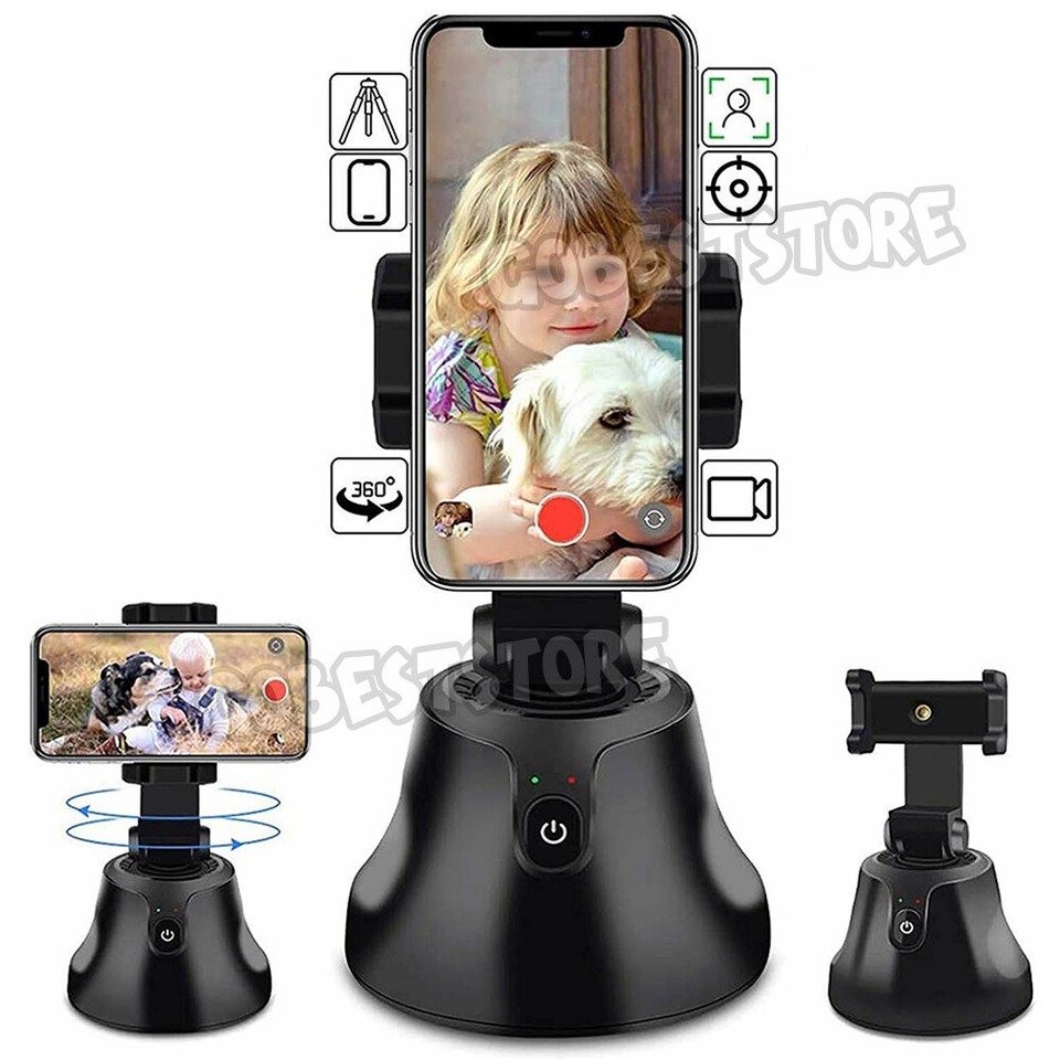 360° Rotation Auto Face Tracking Phone Holder Smart Selfie Stand Camera ...