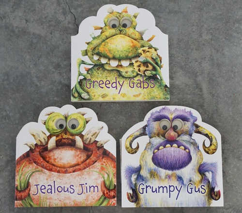 Gemma O'Neill Greedy Gabs / Jealous Jim / Grumpy Gus Monster Books | eBay