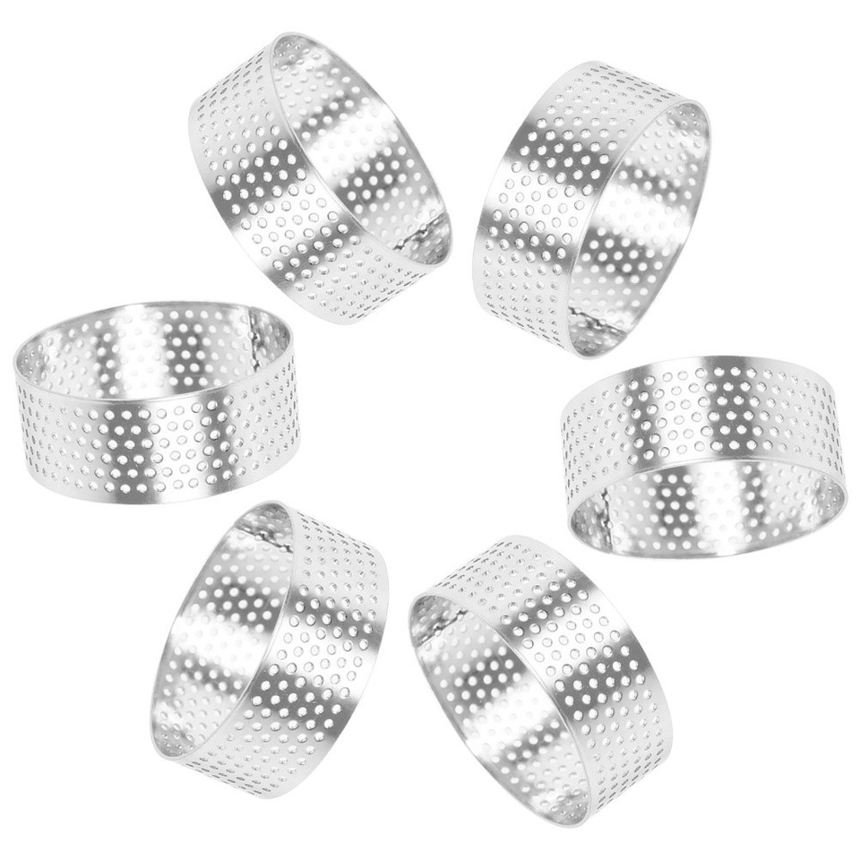 6pcs Round Tarts Rings Stainless Cake Rings Metal Mousse Circle Baking ...