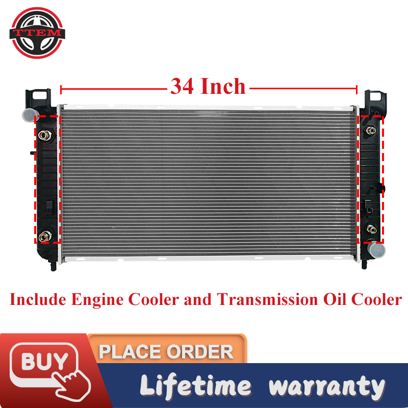 34inch Radiator 2370 for Chevy Silverado 1500 2500 Suburban Tahoe 4.8L ...