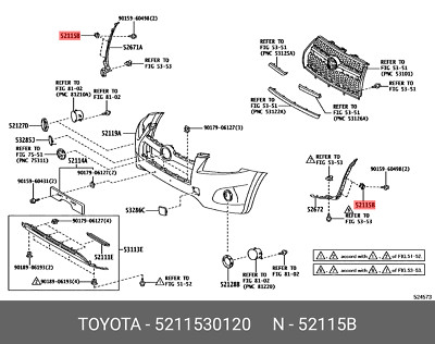 Genuine OE retainer, front bumper extension, no.1, 5211530120 for ...