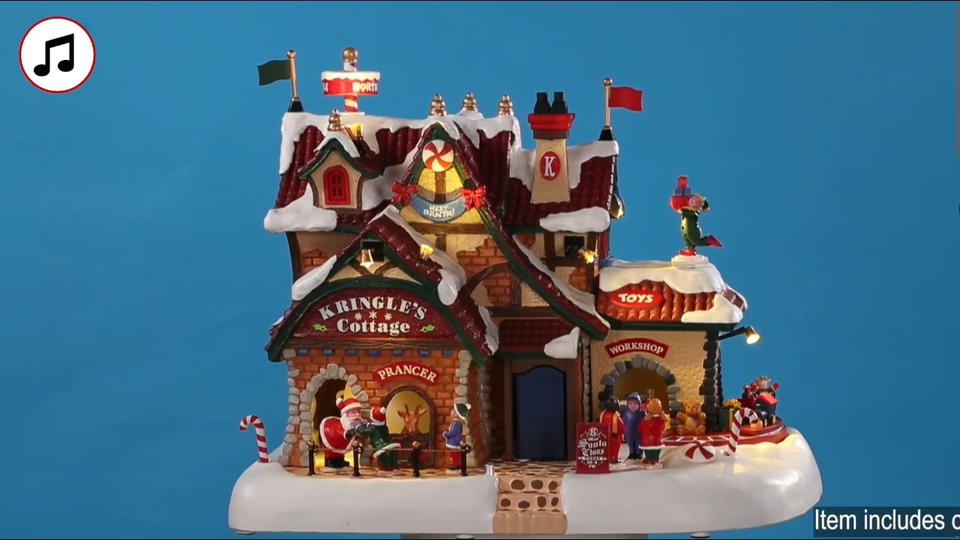 Lemax 2019 Animated Kringle's Cottage Santa's Wonderland #95462 Décor ...