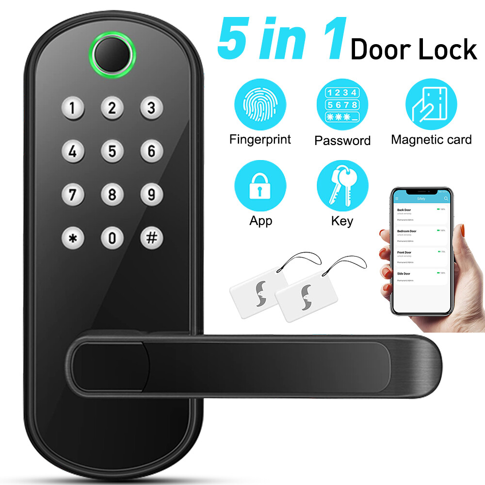 Fingerprint Smart Lock Electronic Keyless Entry Door Lock Password Card ...