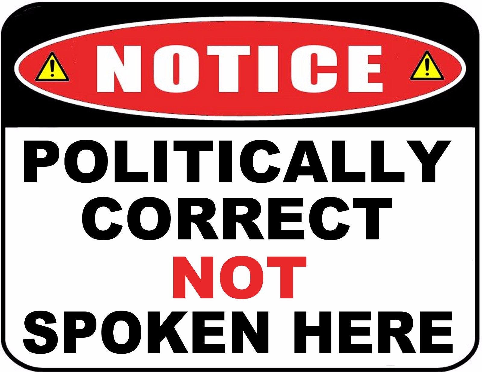 Notice Politically Correct Not Spoken Here Laminated Funny Sign | eBay