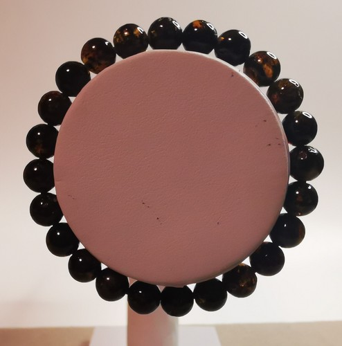 Vintage Baltic Amber Stone with Peat 8mm Bead Stretch Bracelet | eBay