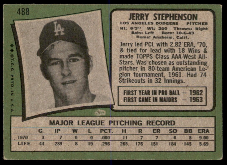 1971 Topps #488 Jerry Stephenson | eBay