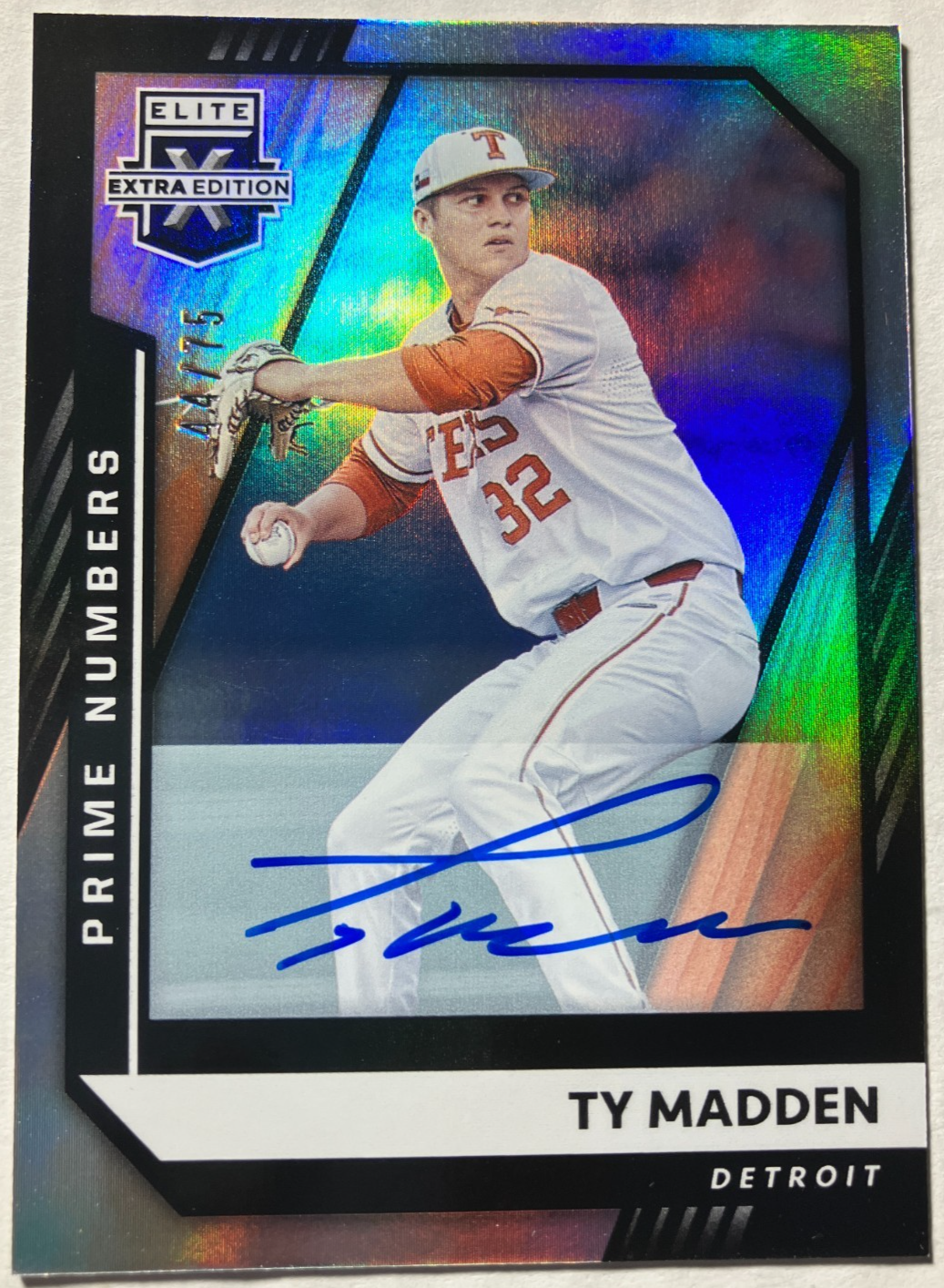 2021 Elite Extra Edition Signatures Prime Numbers B #32 Ty Madden #44/ ...