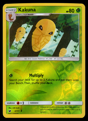 Pokemon Card Crimson Invasion Kakuna 2/111 Reverse Holo Uncommon - NM ...