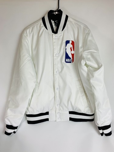 NIKE DUNK NBA BOMBER COAT VARSITY JACKET WHITE ALL STAR COACH WARM UP M ...