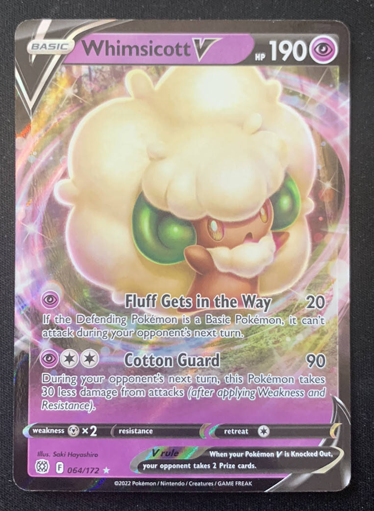 Whimsicott V 064/172 Brilliant Stars Ultra Rare Holo Pokemon TCG Card ...