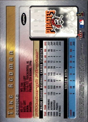 2001 Fleer Futures Baseball #220 Tike Redman BF | eBay