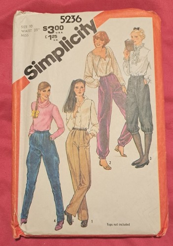 Vintage 1981 Simplicity 5236 Women's Pants High Waist Knicker NIP ...
