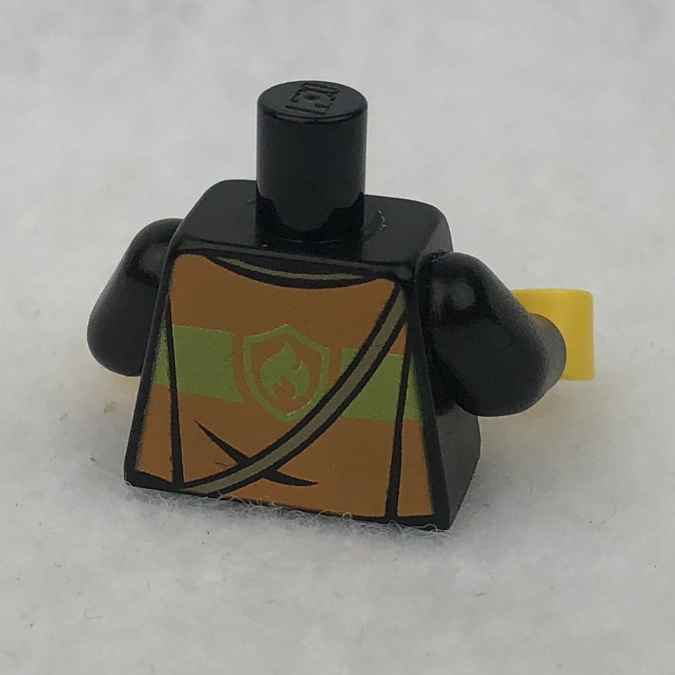 LEGO 973pb1303c01 Black Torso Fire Reflective Stripe Vest W/ Pockets | eBay