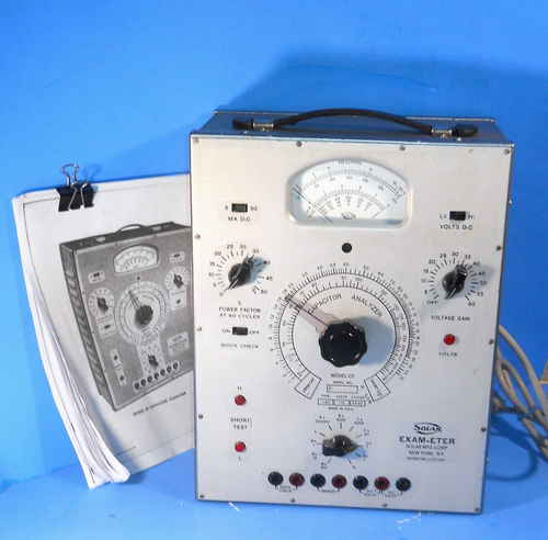 SOLAR EXAM-ETER CF PRO CAPACITOR ANALYZER/BRIDGE & MANUAL. RESTORED ...